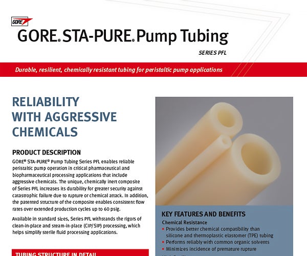 GORE® STA-PURE® Pump Tubing Series PFL | Peristaltic Pump Tubing for ...