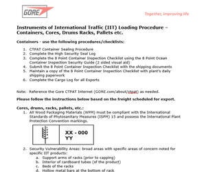 CTPAT Instruments of International Traffic Loading Procedure | Gore